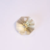 14mm Emerald 2 Hole Octagon W/ 8 Facets Preciosa Machine Cut ...