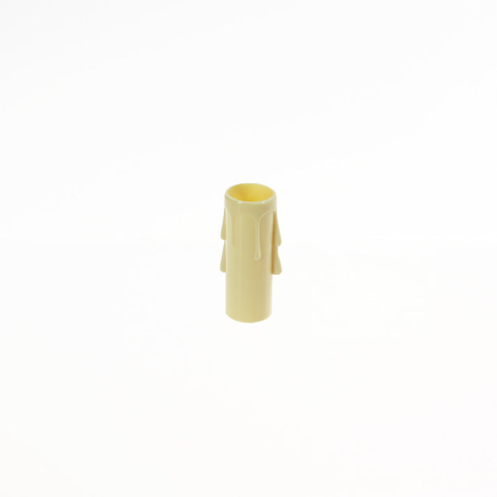 Ivory Plastic Candle Cover w/ Ivory Drip, Candelabra Base – ChandelierParts
