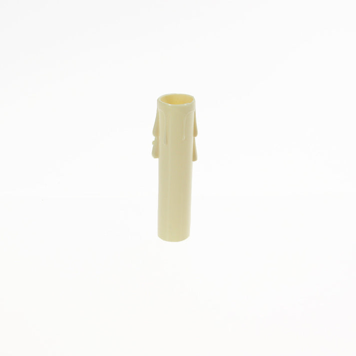 Ivory Plastic Candle Cover w/ Ivory Drip, Candelabra Base – ChandelierParts