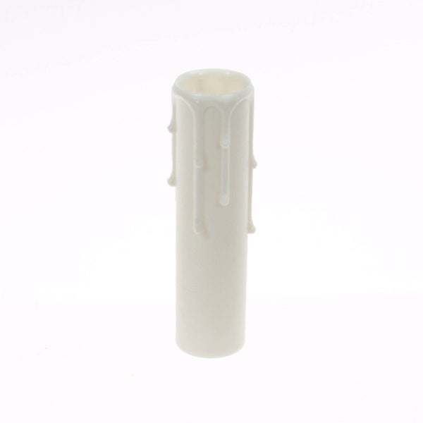 White Plastic Candle Cover w/ White Drip, Candelabra Base – ChandelierParts