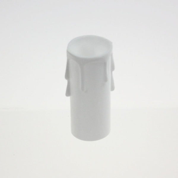 White Plastic Candle Cover w/ White Drip, Medium Base – ChandelierParts